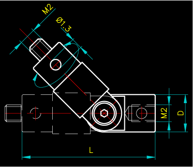 M2 - Rotary Knuckle. Slewing Range 360°. Swing Range 180° | itpstyli